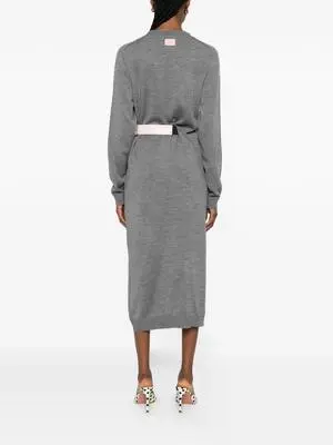 Moschino Round Neck Belted Midi Dress