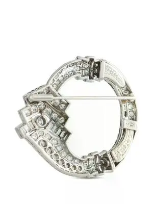 LB EXCLUSIVE Platinum Diamond Circle Brooch