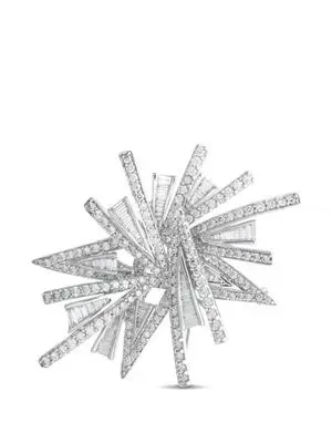 LB EXCLUSIVE 18k White Gold Diamond Geometric Brooch - Silver