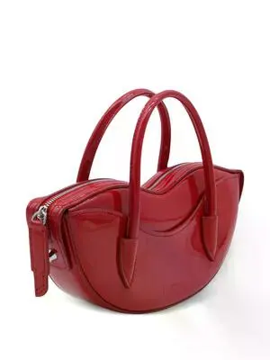 Fiorucci Leather Shoulder Bag With Zip Detail - Red