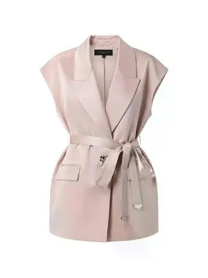 Pinko Belted Satin Gilet - Pink