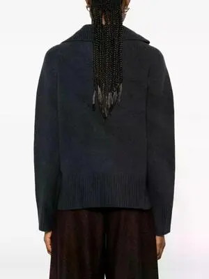 Arch4 V-neck Collared Cashmere Sweater - Blue