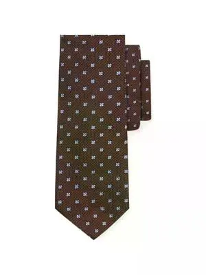 Brooks Brothers Floral Silk Neck Tie - Brown