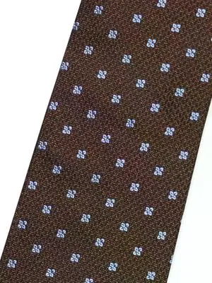 Brooks Brothers Floral Silk Neck Tie - Brown