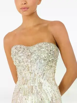 Jenny Packham Embellished Strapless Maxi Dress
