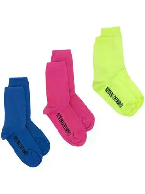 Red Valentino Set Of Three Pairs Of Socks - Multicolour