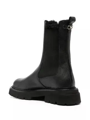 FERRAGAMO Logo-embossed Leather Chelsea Boots