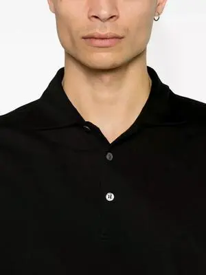 LARDINI Buttoned Polo Shirt - Black