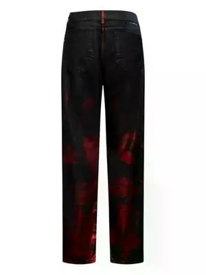 John Richmond Shaded Spray Effect Straight Leg Jeans
