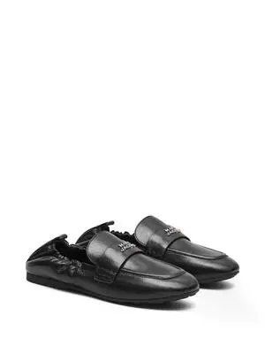 Marc Jacobs Logo Plaque Leather Loafers - Black