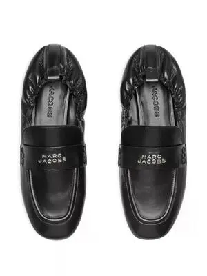 Marc Jacobs Logo Plaque Leather Loafers - Black