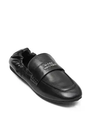 Marc Jacobs Logo Plaque Leather Loafers - Black