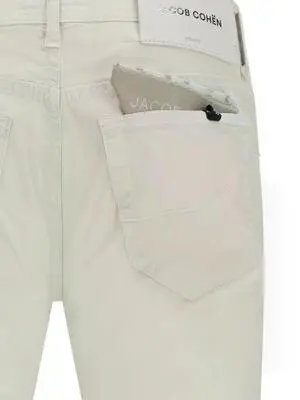 Jacob Cohen Logo-patch Slim Fit Trousers - Neutrals