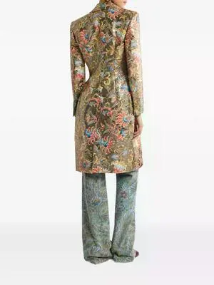 Etro Paisley Jacquard Coat With Floral Print
