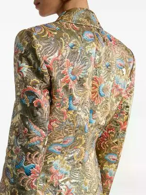 Etro Paisley Jacquard Coat With Floral Print