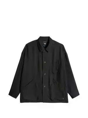 Y3 Button-up Shirt With Patch Pockets - Black