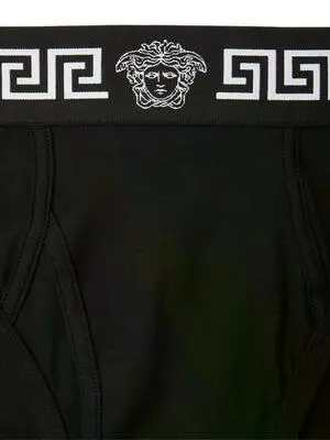 Versace Cotton-jersey Briefs - Black