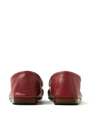 Versace Guanto Leather Loafers - Red