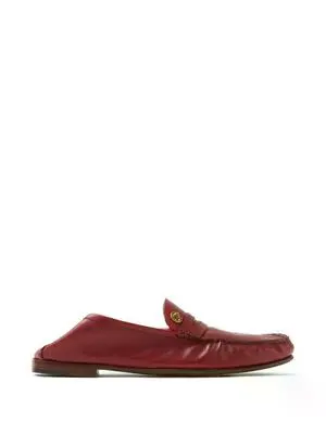 Versace Guanto Leather Loafers - Red
