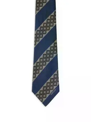 Versace Jacquard Neck Tie - Blue