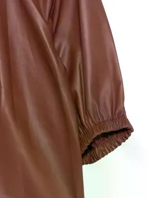 YVES SALOMON Gathered Leather Top