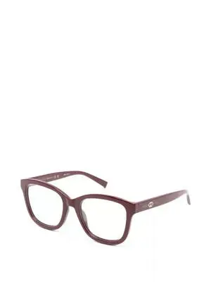 Gucci Logo Detail Rectangle Full Rim Eyeglasses - Purple