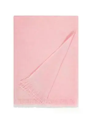 Eric Bompard Fringed Scarf Pink
