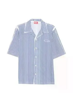 DIESEL® Striped Revere Collar Shirt - Blue