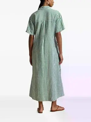 Polo Ralph Lauren Striped Drawstring Maxi Dress - Green