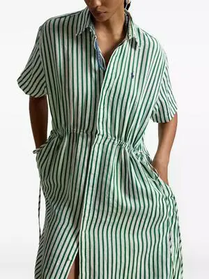 Polo Ralph Lauren Striped Drawstring Maxi Dress - Green