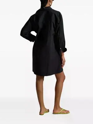 Polo Ralph Lauren Cotton Mini Shirt Dress With Drawstring Detail - Black
