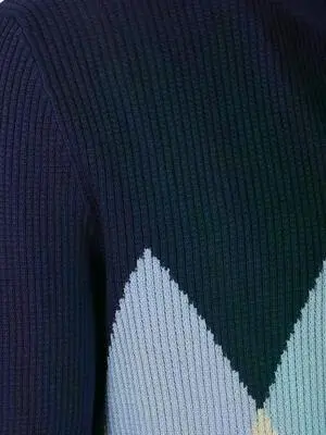 BALLANTYNE Argyle Crew-neck Sweater - Blue