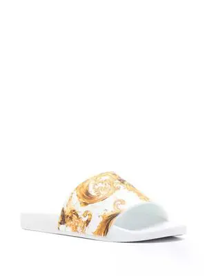 Versace Printed Slides - White