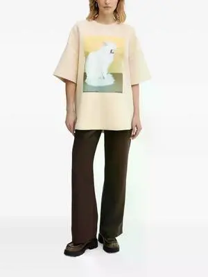 Munthe Cat Print Crewneck T-shirt
