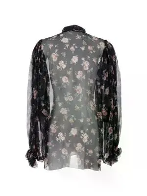 Dolce & Gabbana Floral Print Pussy Bow Blouse