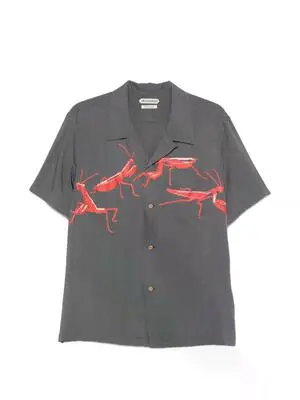 JW Anderson Graphic-print Chest-pocket Shirt - Grey