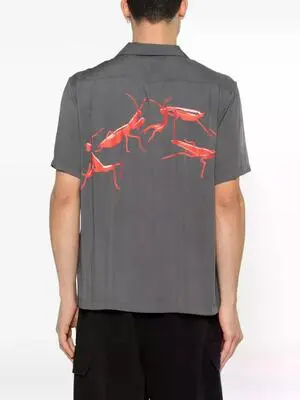 JW Anderson Graphic-print Chest-pocket Shirt - Grey