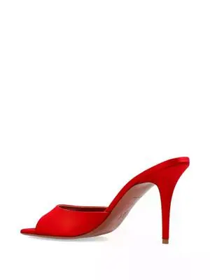 Amina Muaddi Elodie Satin Sandals - Red