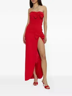 Amina Muaddi Elodie Satin Sandals - Red