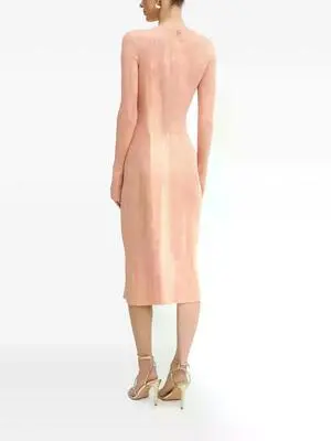 Patrizia Pepe Ribbed V-neck Midi Dress With Front Split