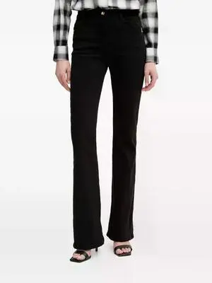 Patrizia Pepe High-rise Flared Jeans With Gold-tone Hardware