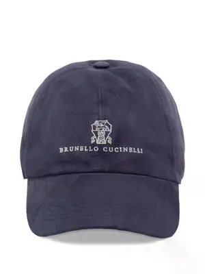 Brunello Cucinelli Baseball Cap With Embroidered Logo - Blue