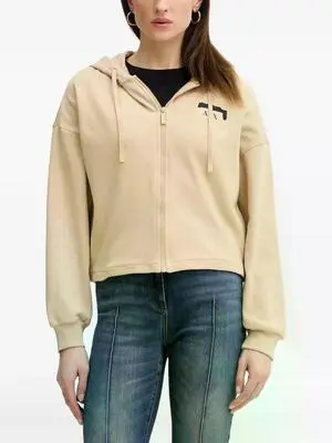 Armani Exchange Beige Logo Zip Hoodie