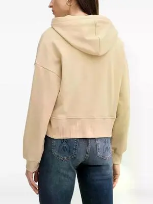 Armani Exchange Beige Logo Zip Hoodie