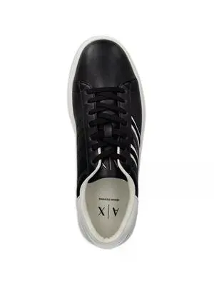 Armani Exchange Striped Lace-up Sneakers - Black