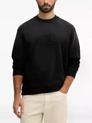 Armani Exchange Embossed Crew-neck Sweatshirt - Black