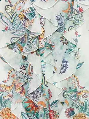 Just Cavalli Ruffled Print Blouse