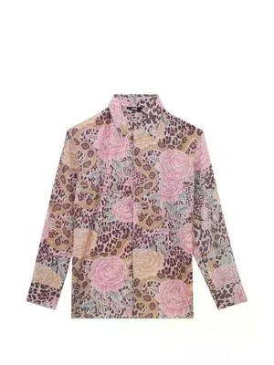 Gcds Animal-print Floral Shirt - Pink