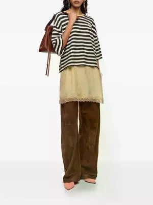 Bimba Y Lola Striped T-shirt With Embroidered Logo - Black