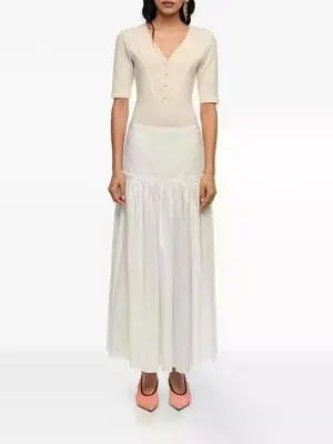 Bimba Y Lola Midi Gathered Cotton Skirt